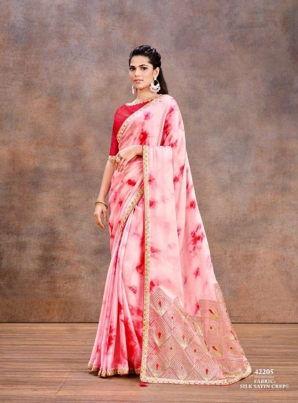 Designer Silk Satin Crepe Party Wear Saree | Latest Kurti Designs