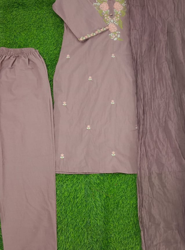 Pure Cotton 60×60 Embroidered Suit Set | Latest Kurti Designs